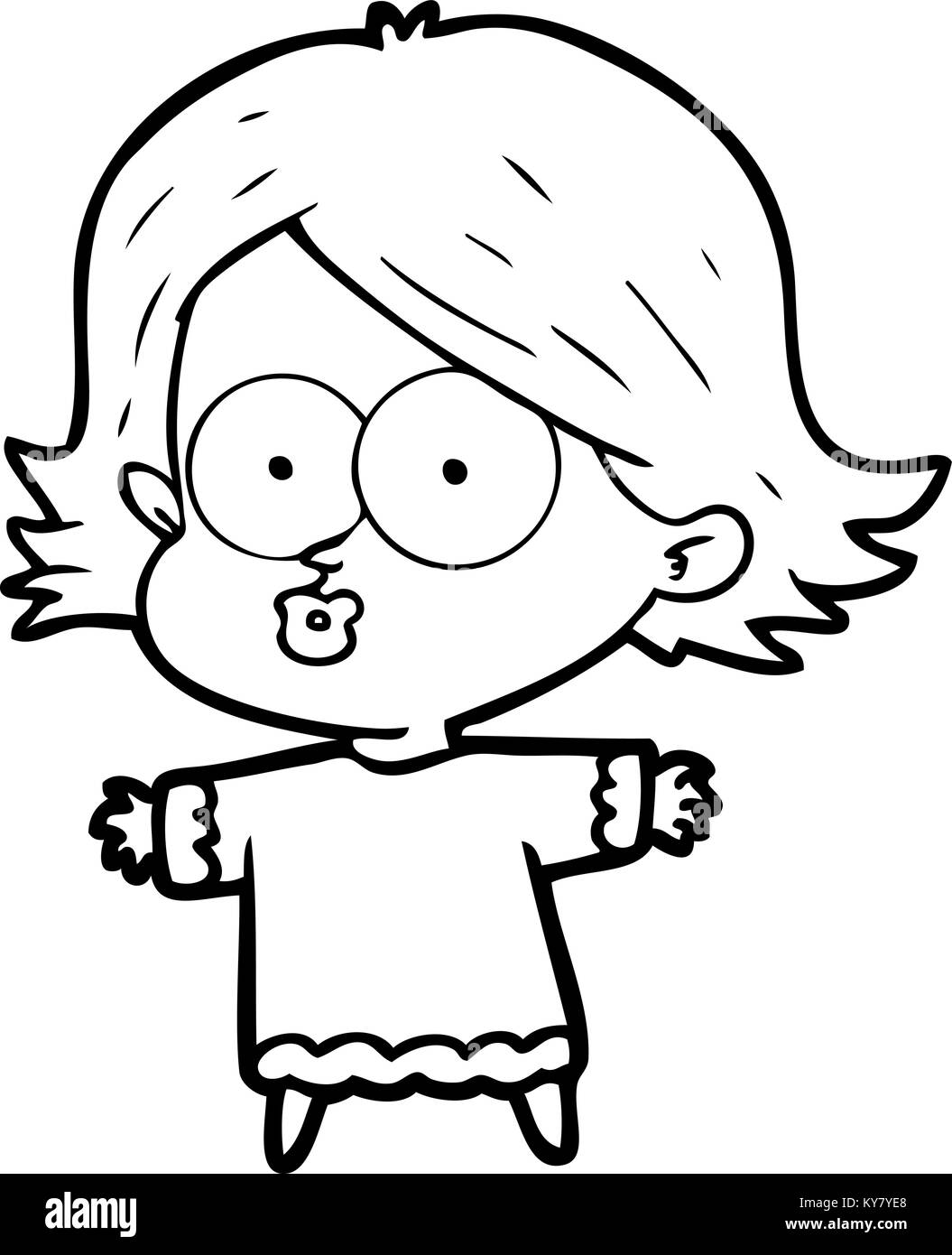 cartoon girl pouting Stock Vector Image & Art - Alamy