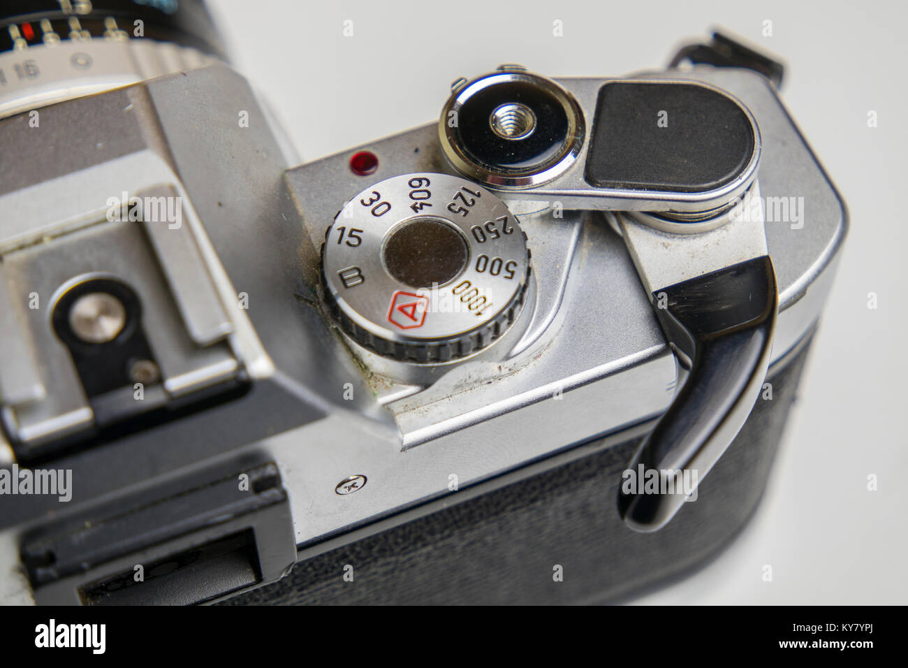 Vintage 35mm Film Camera Controls Stock Photo - Alamy