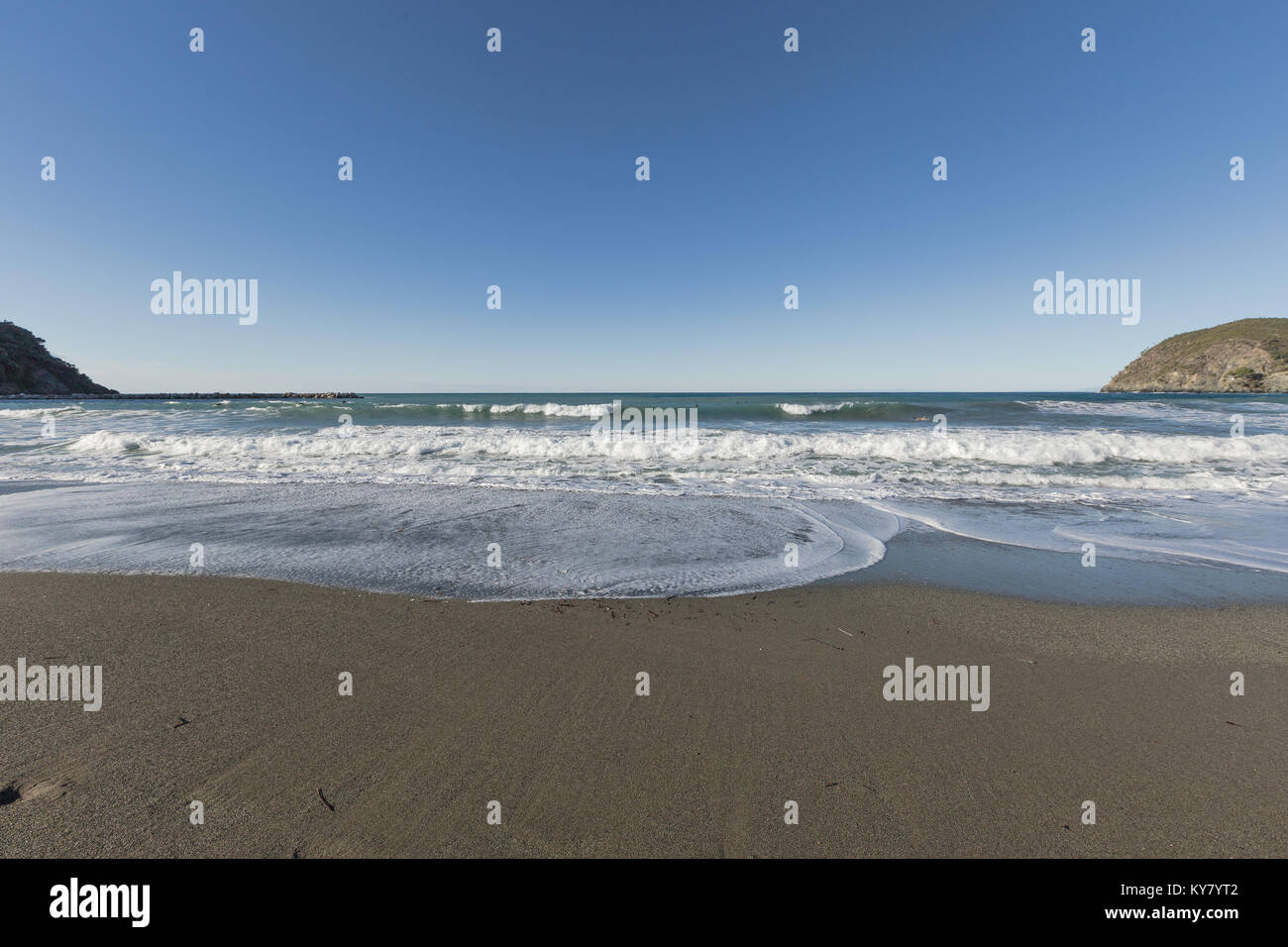 view of Levanto beach in the 5 lands in Liguria, Italy Stock Photo - Alamy
