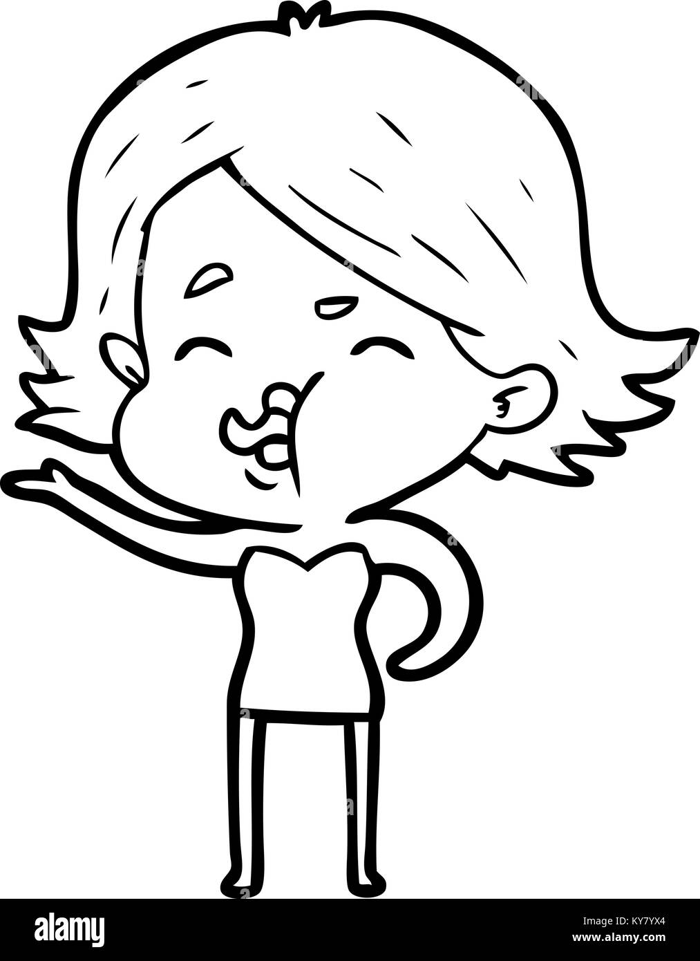 cartoon girl pulling face Stock Vector Image & Art - Alamy