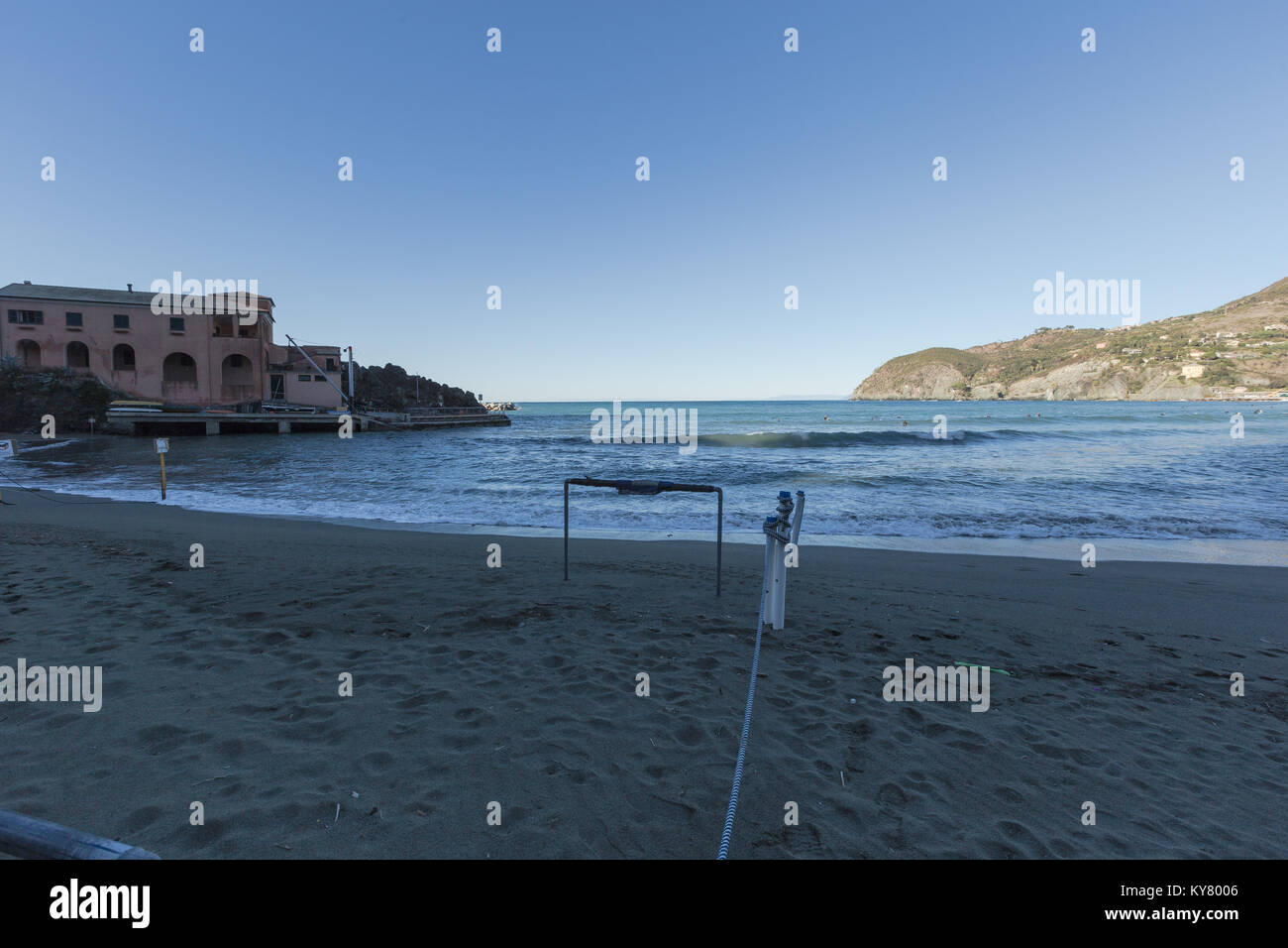 view of Levanto beach in the 5 lands in Liguria, Italy Stock Photo - Alamy