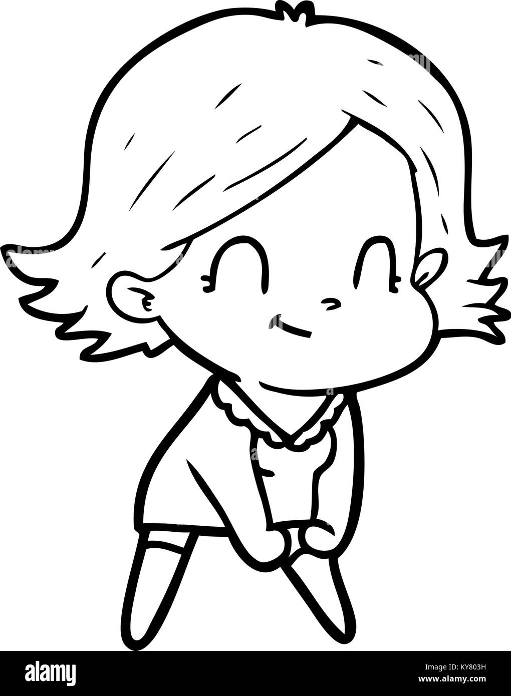 cartoon friendly girl Stock Vector Image & Art - Alamy