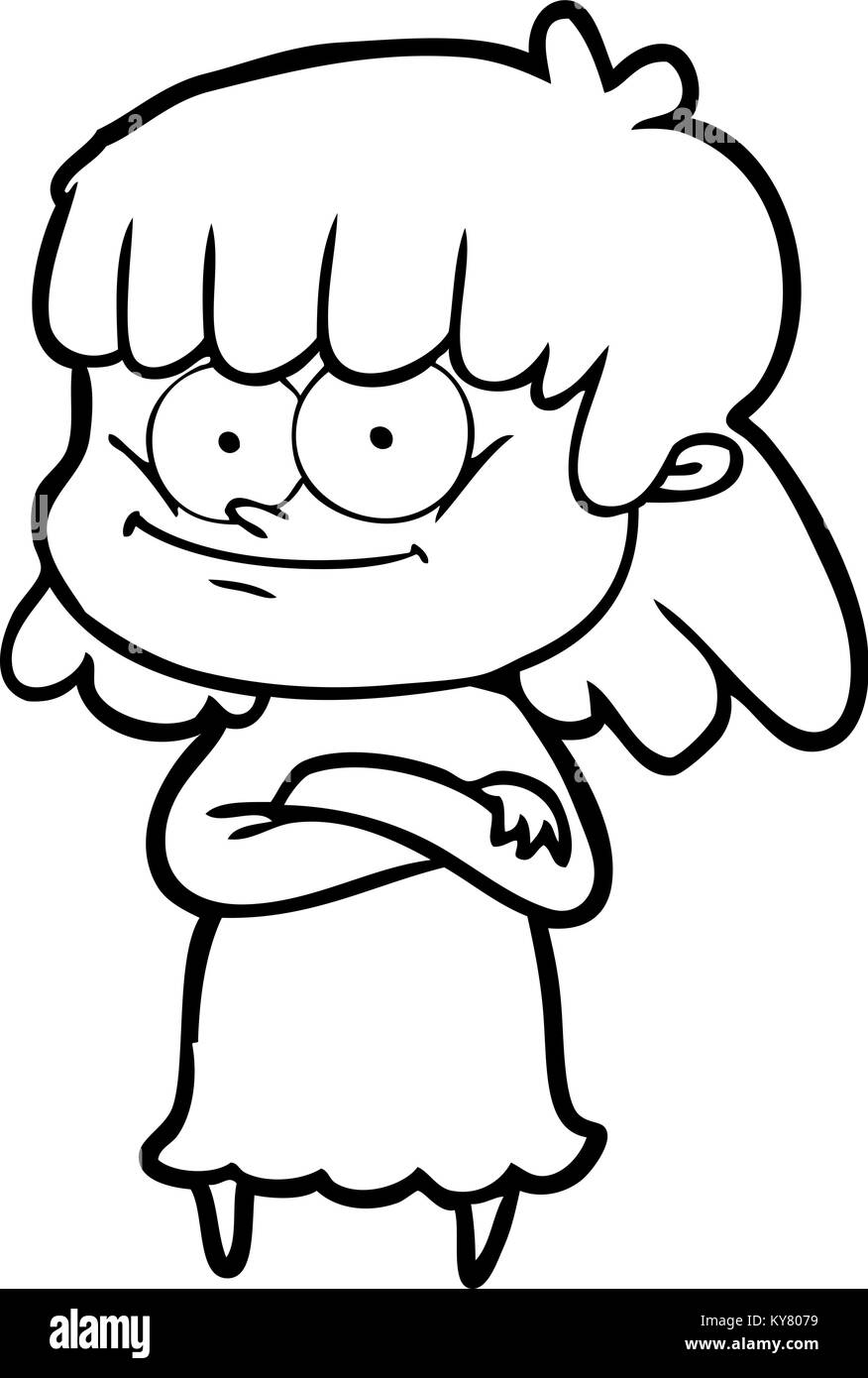 cartoon smiling woman Stock Vector Image & Art - Alamy