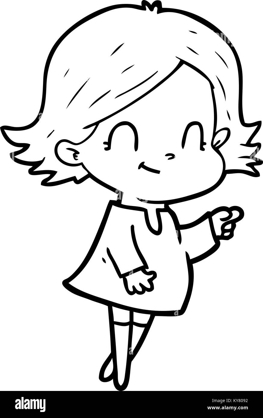 cartoon friendly girl Stock Vector Image & Art - Alamy