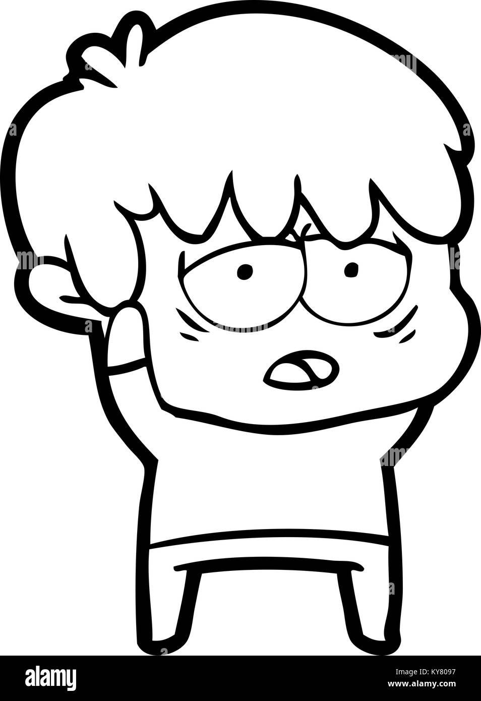 cartoon exhausted boy Stock Vector Image & Art - Alamy