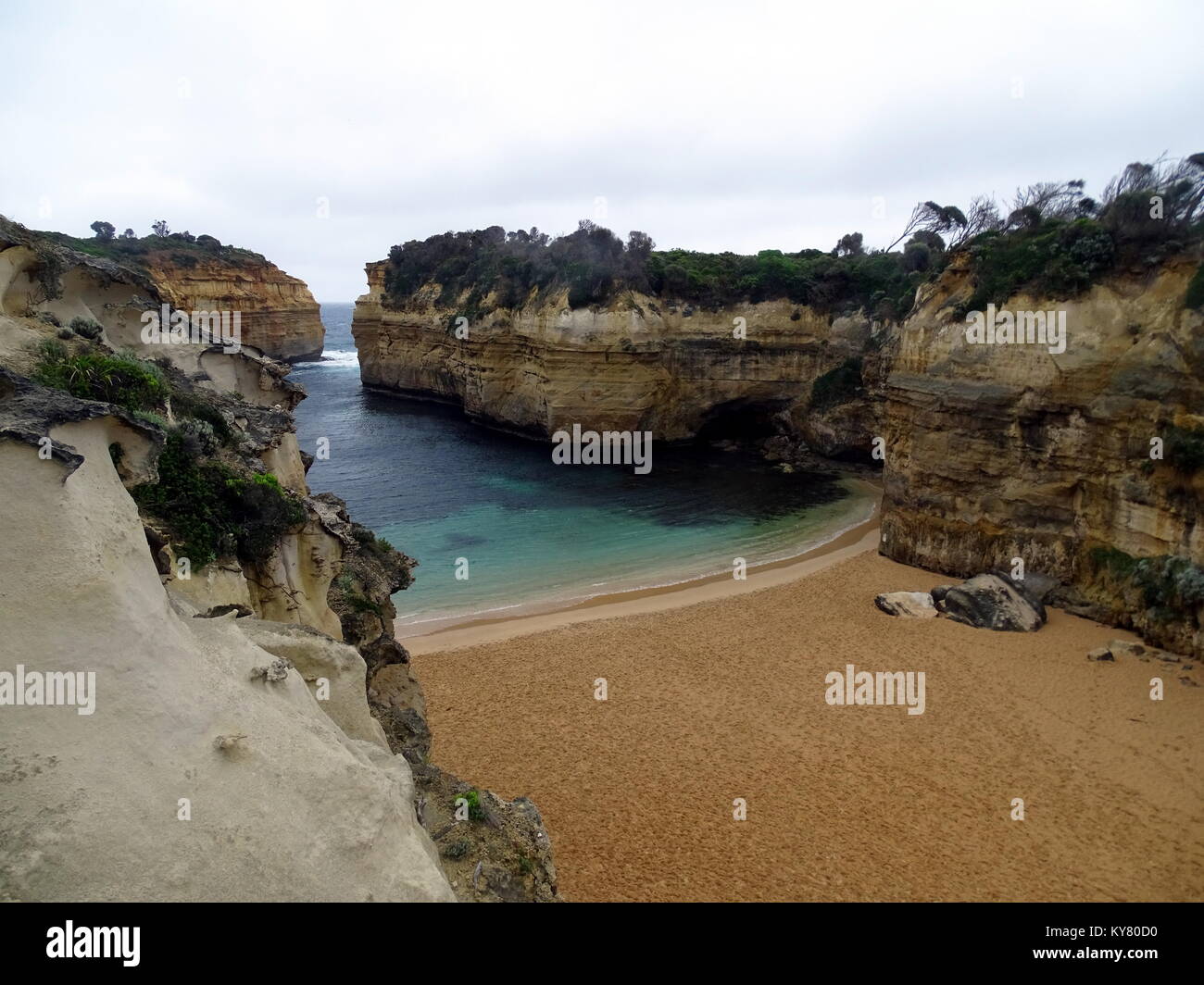 A narrow ocean inlet forming a rocky cove Stock Photo - Alamy