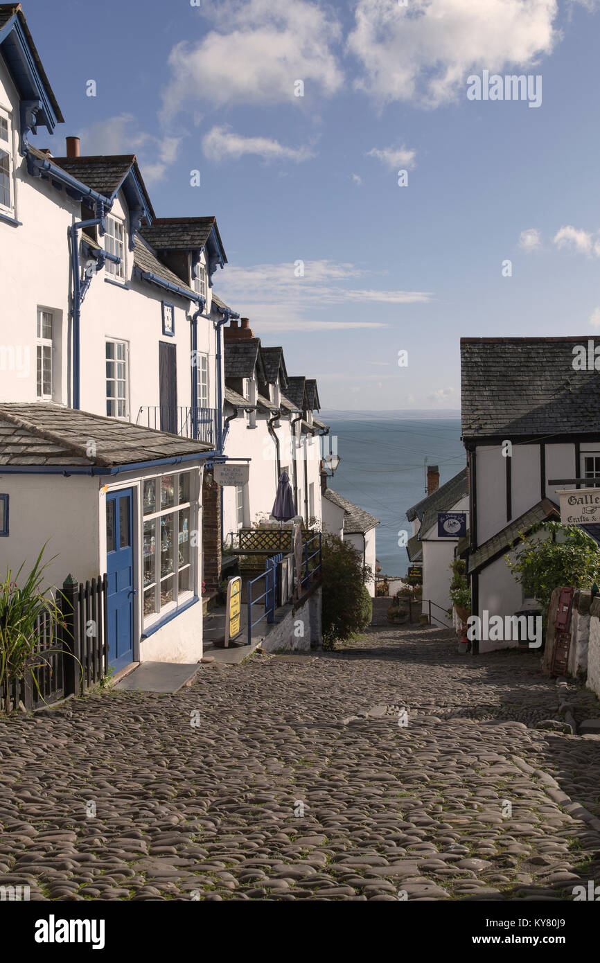 An image of the main street in the village of Clovelly, North Devon ...