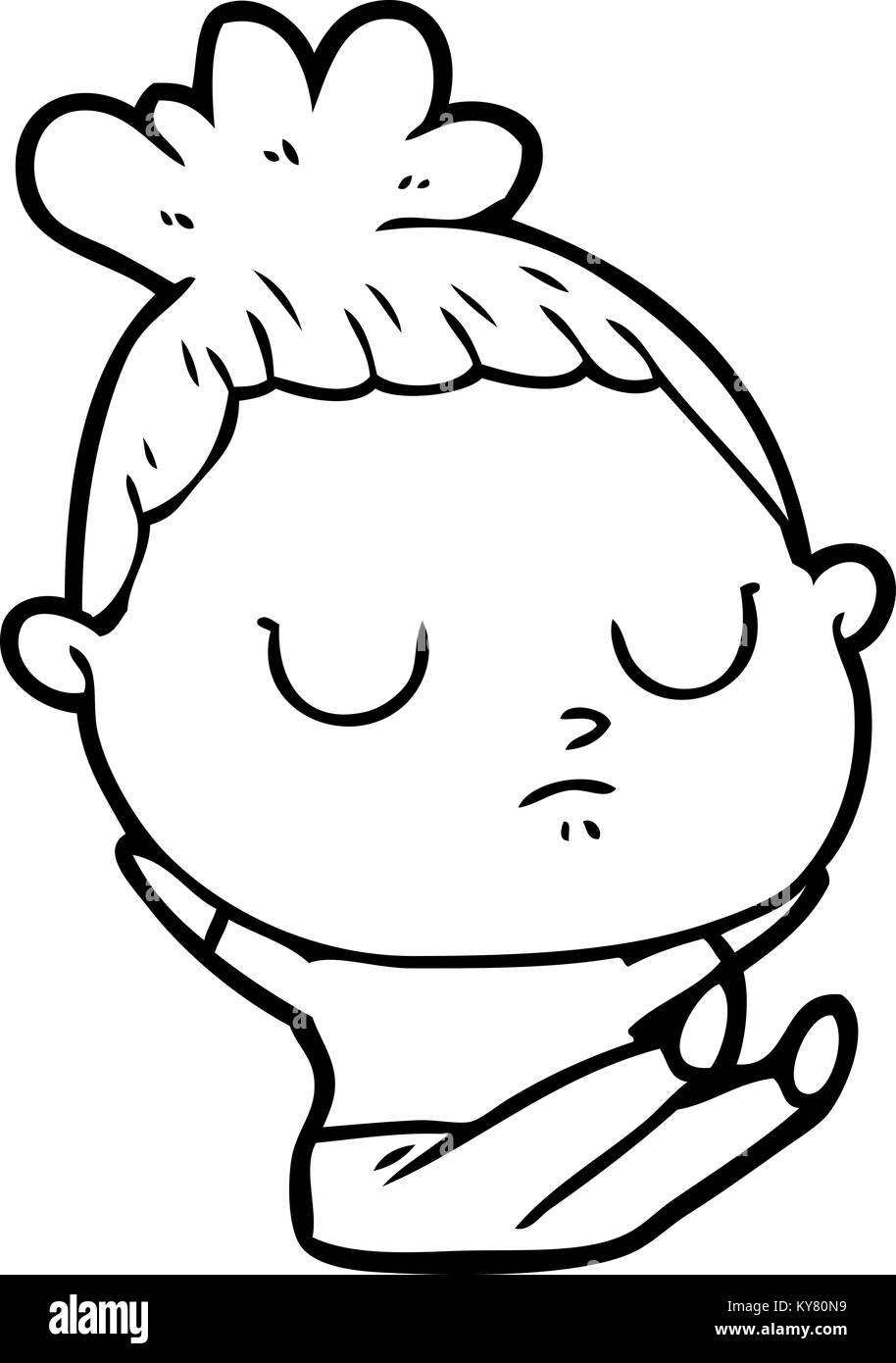 cartoon calm woman Stock Vector Image & Art - Alamy