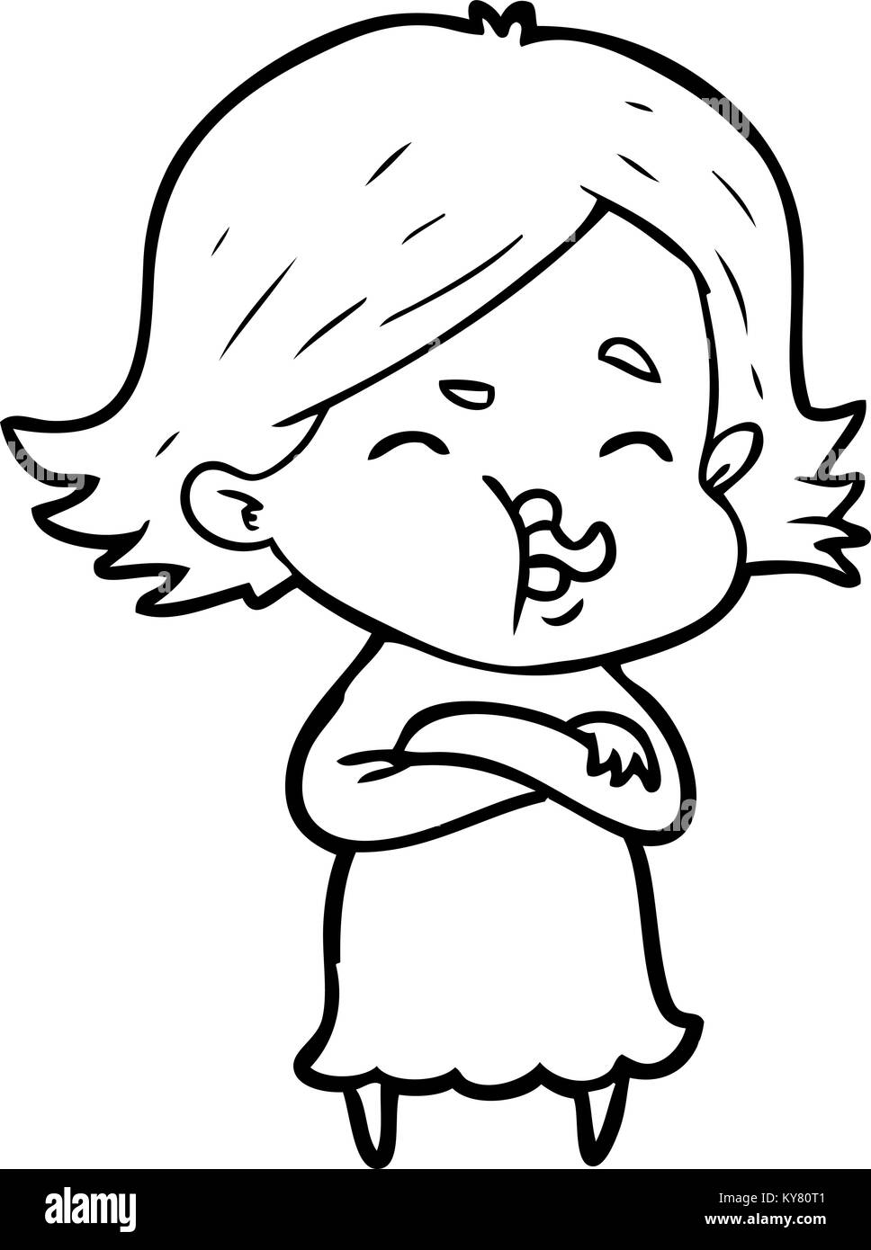 cartoon girl pulling face Stock Vector Image & Art - Alamy