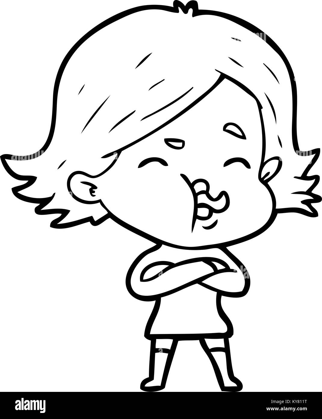 cartoon girl pulling face Stock Vector Image & Art - Alamy