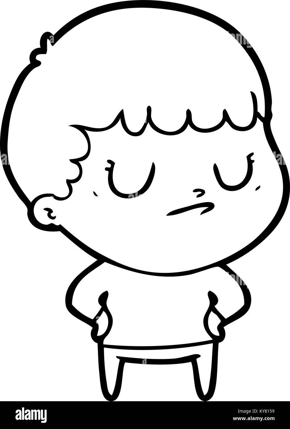 Cartoon Grumpy Man Black and White Stock Photos & Images - Alamy