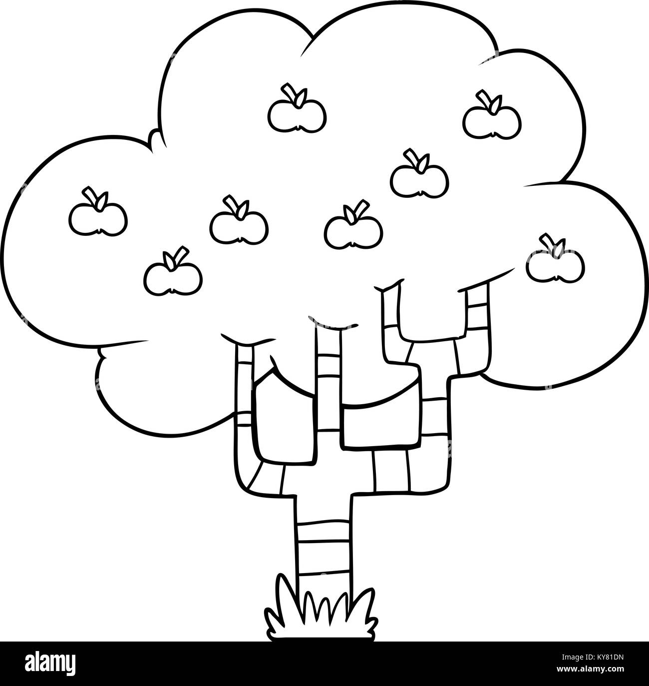 cartoon apple tree Stock Vector Image & Art - Alamy