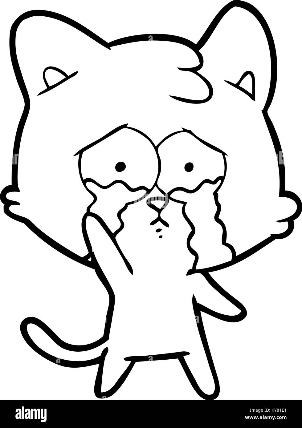 cartoon crying cat Stock Vector Image & Art - Alamy