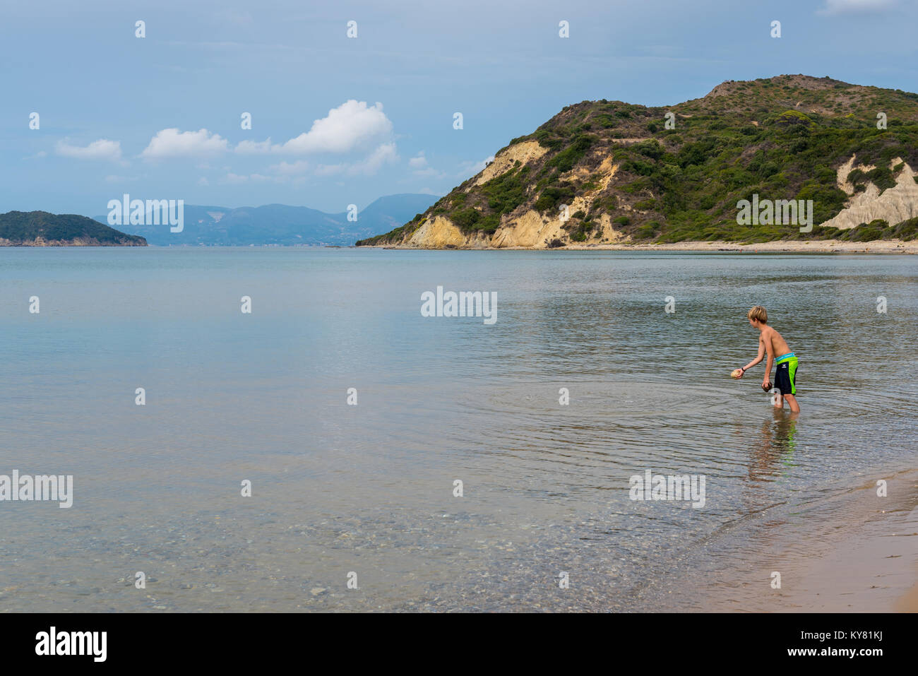 ZAKYNTHOS, GREECE - September 28, 2017: Gerakas beach, one of the most ...