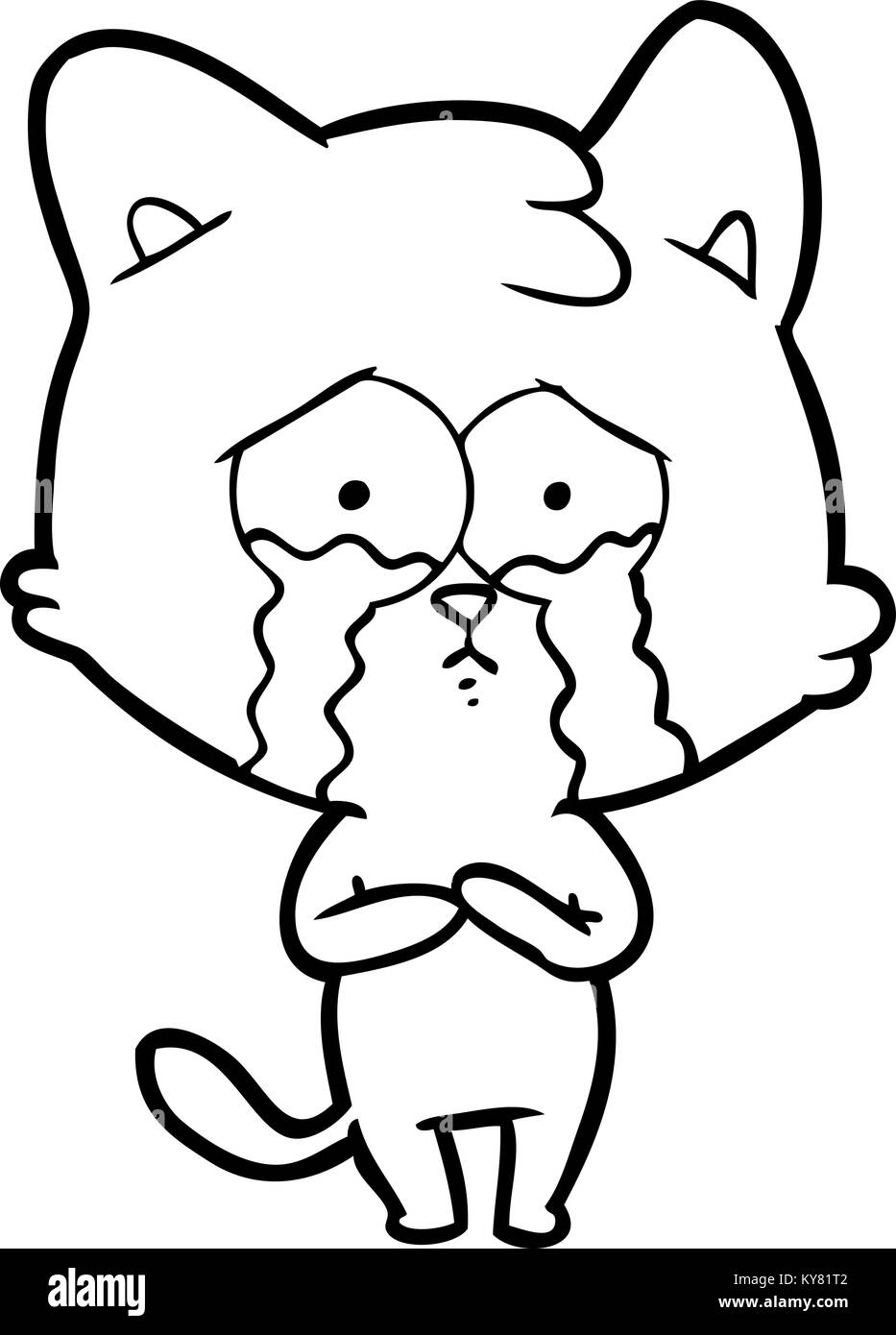 cartoon crying cat Stock Vector Image & Art - Alamy