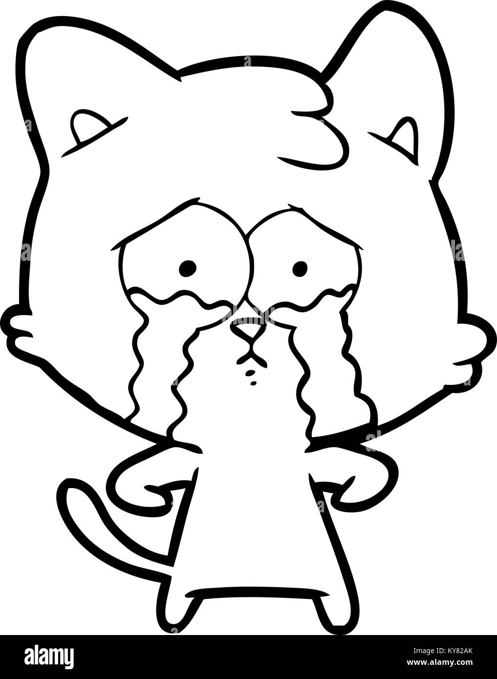 cartoon crying cat Stock Vector Image & Art - Alamy