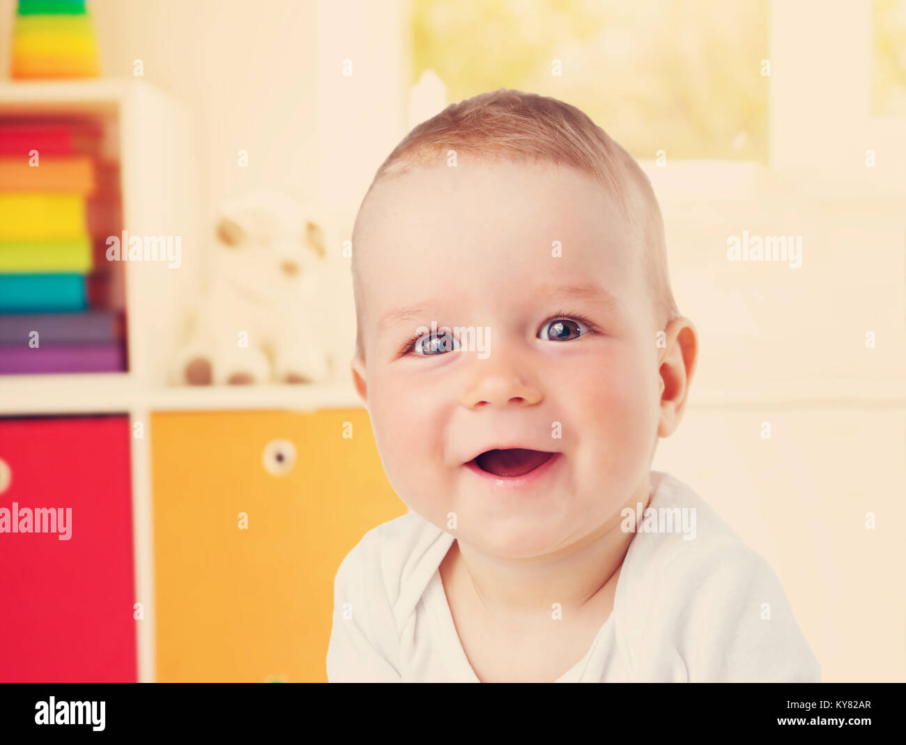 Portrait of nine month old baby Stock Photo - Alamy