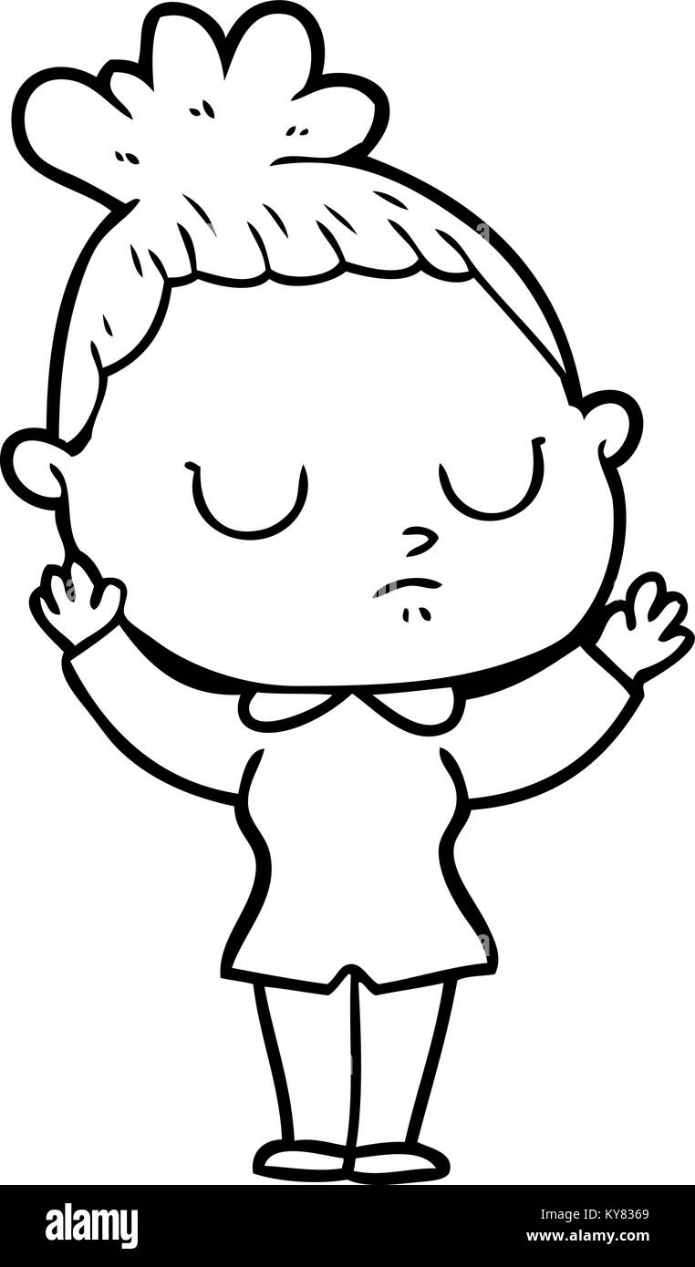 cartoon calm woman Stock Vector Image & Art - Alamy