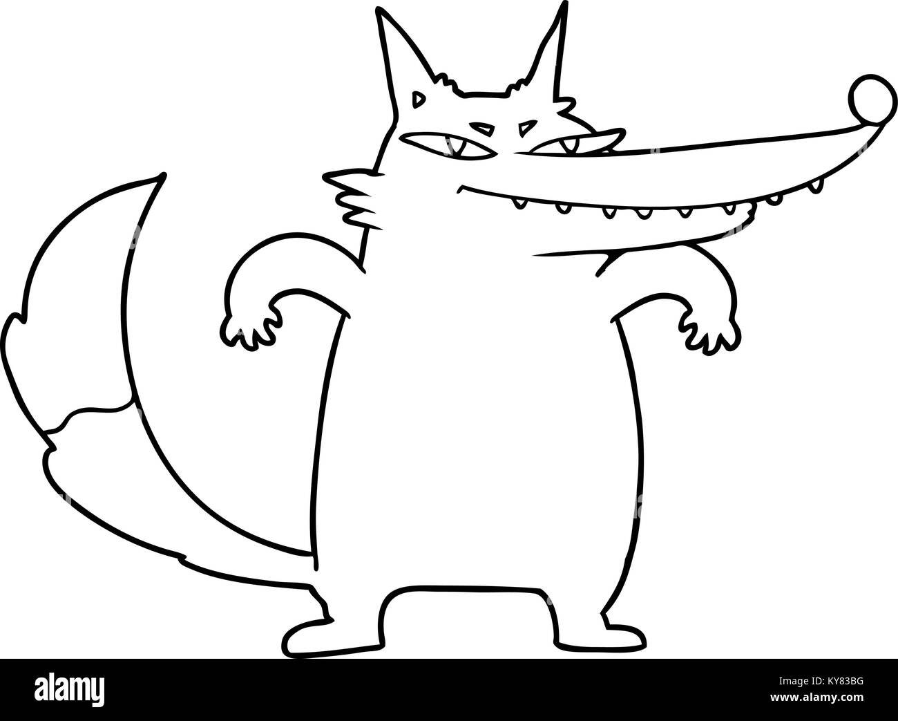 sly cartoon wolf Stock Vector Image & Art - Alamy