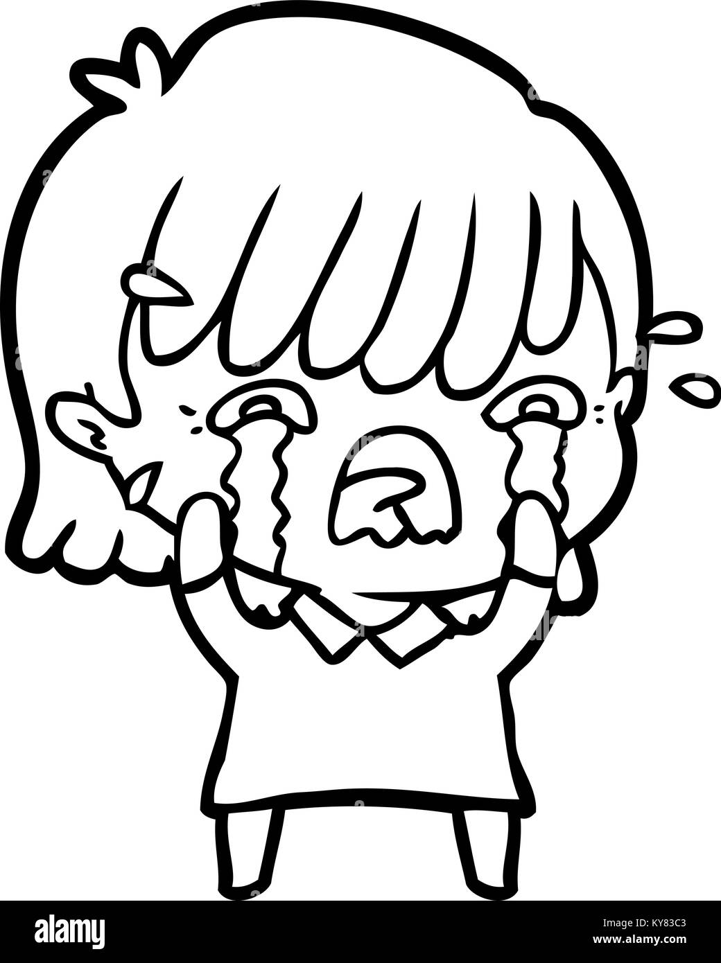 cartoon girl crying Stock Vector Image & Art - Alamy