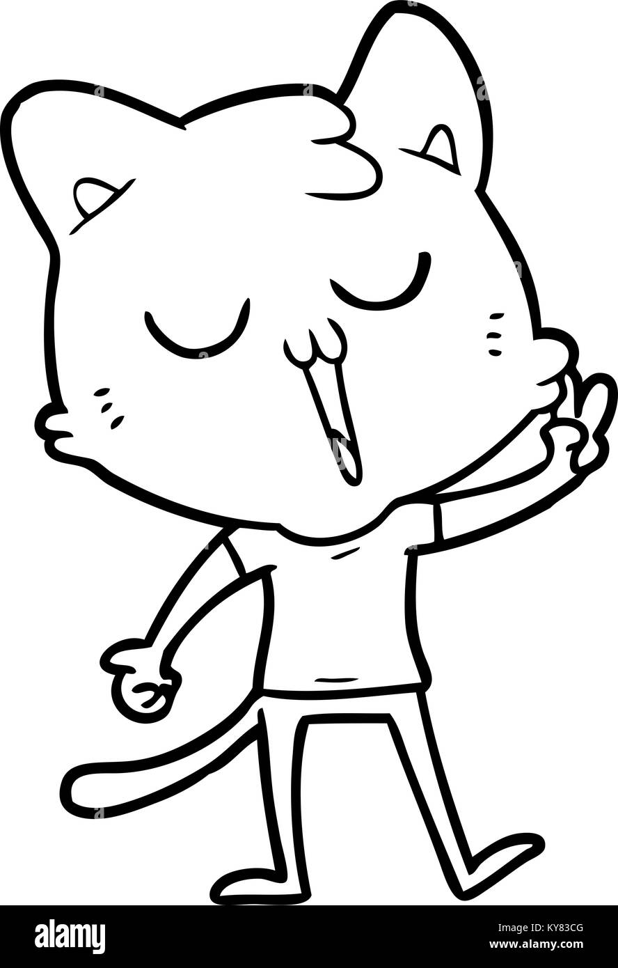 cartoon cat singing Stock Vector Image & Art - Alamy