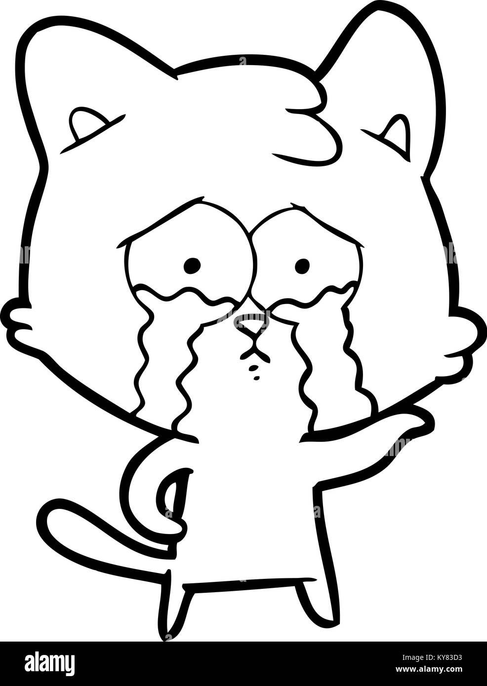 cartoon crying cat Stock Vector Image & Art - Alamy
