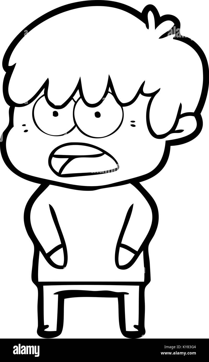 worried cartoon boy Stock Vector Image & Art - Alamy