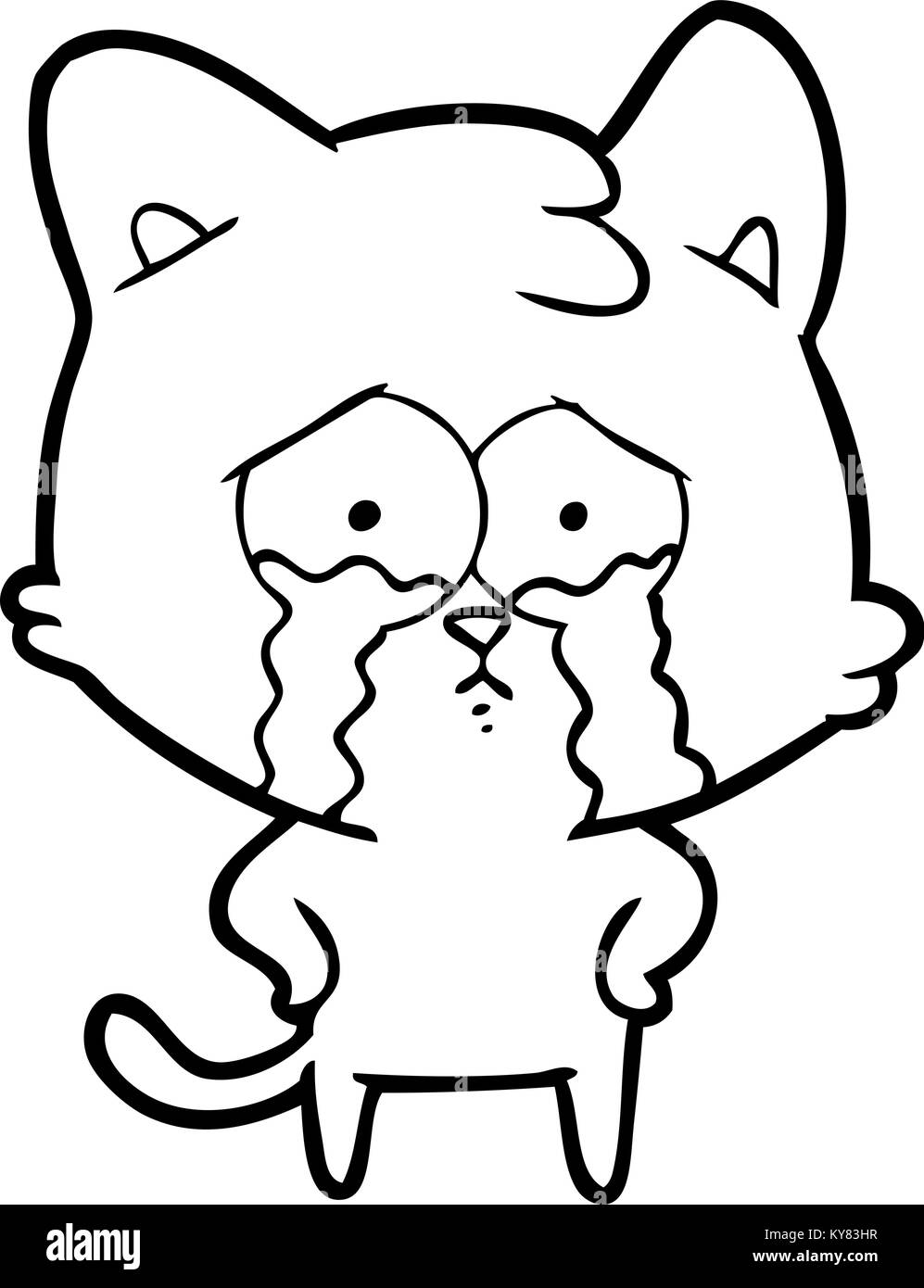 cartoon crying cat Stock Vector Image & Art - Alamy