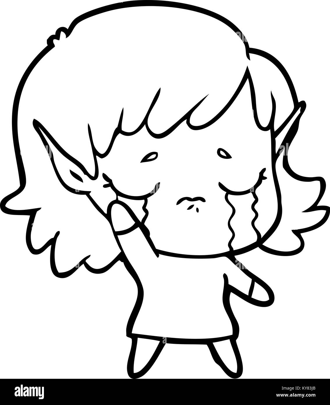 cartoon crying elf girl Stock Vector Image & Art - Alamy