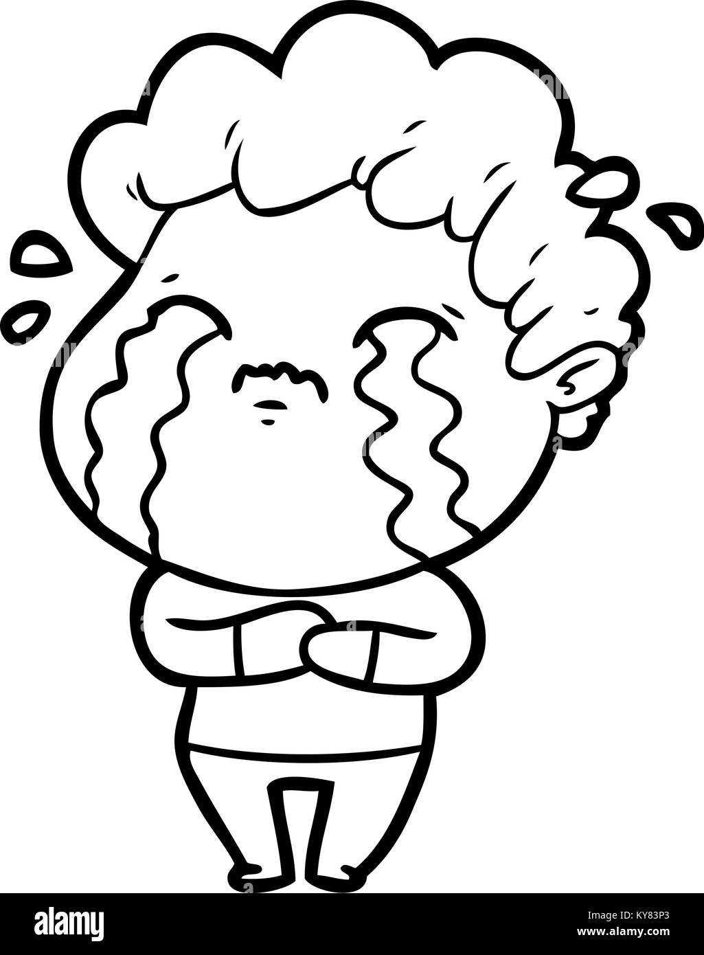 Man Crying Eyes Drawing