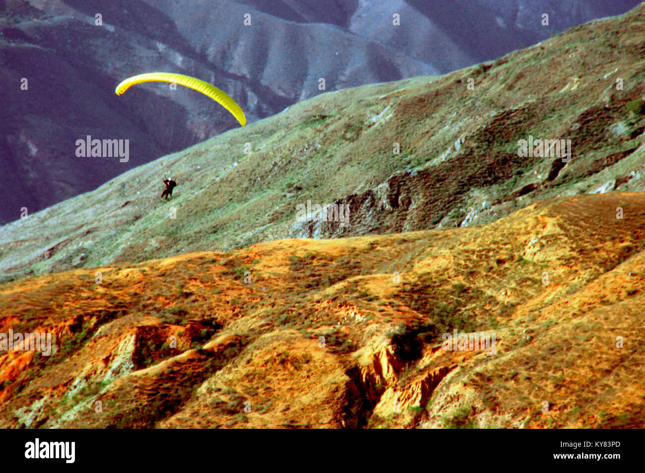 Paragliding flight in Tierra Negra Merida Venezuela Stock Photo - Alamy