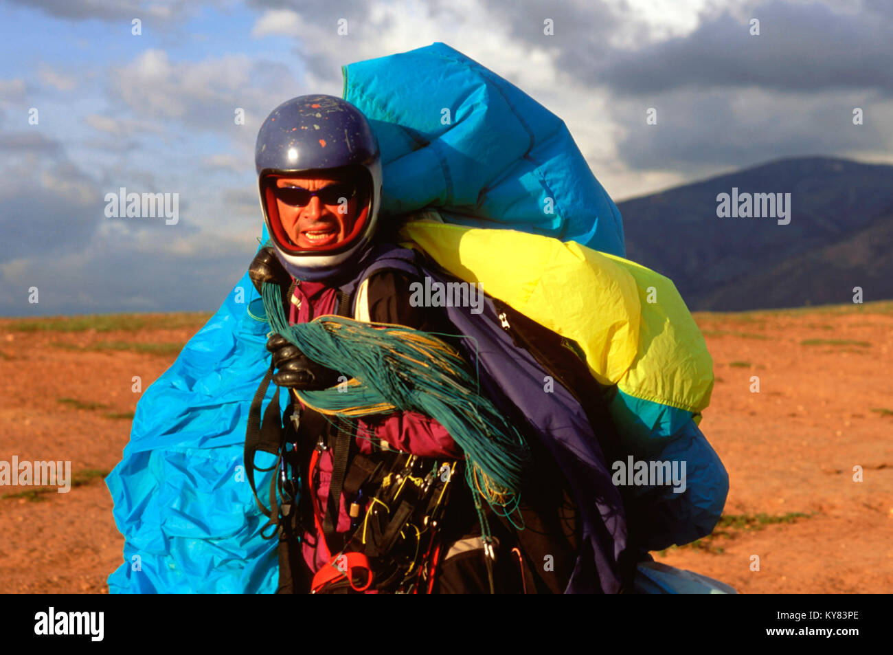 Paragliding flight in Tierra Negra Merida Venezuela Stock Photo - Alamy
