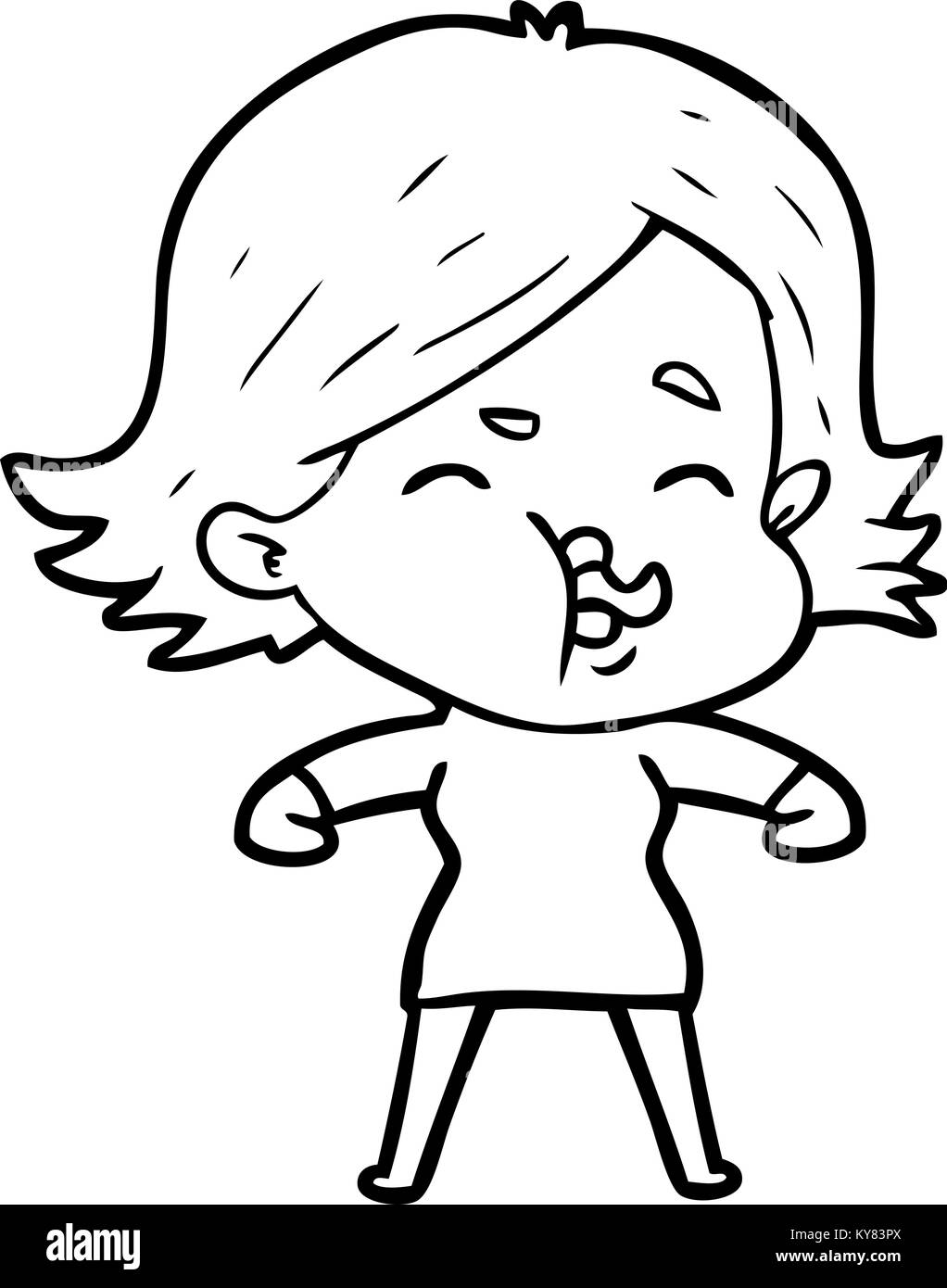 cartoon girl pulling face Stock Vector Image & Art - Alamy