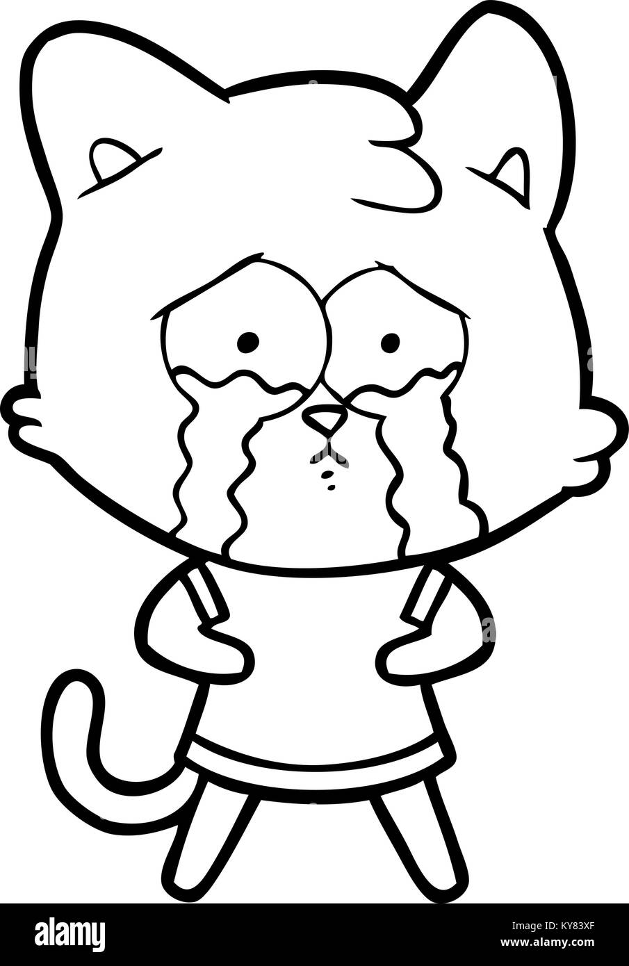 cartoon crying cat Stock Vector Image & Art - Alamy