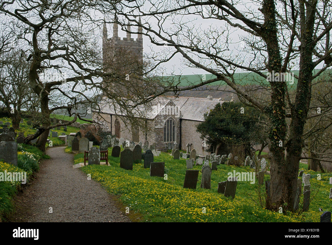 Church of St.Morwenna & St.John the Baptist, Morwenstow, Cornwall Stock ...