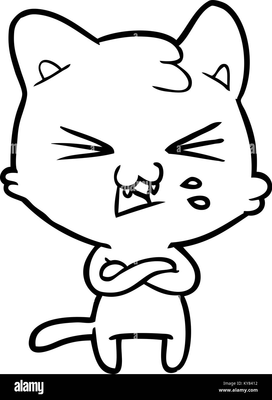cartoon cat hissing Stock Vector Image & Art - Alamy