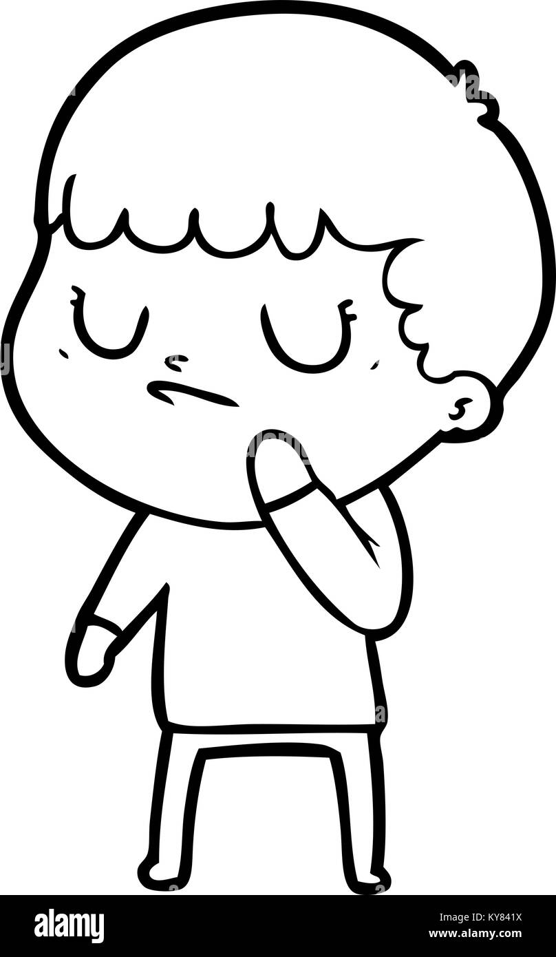 cartoon grumpy boy Stock Vector Image & Art - Alamy