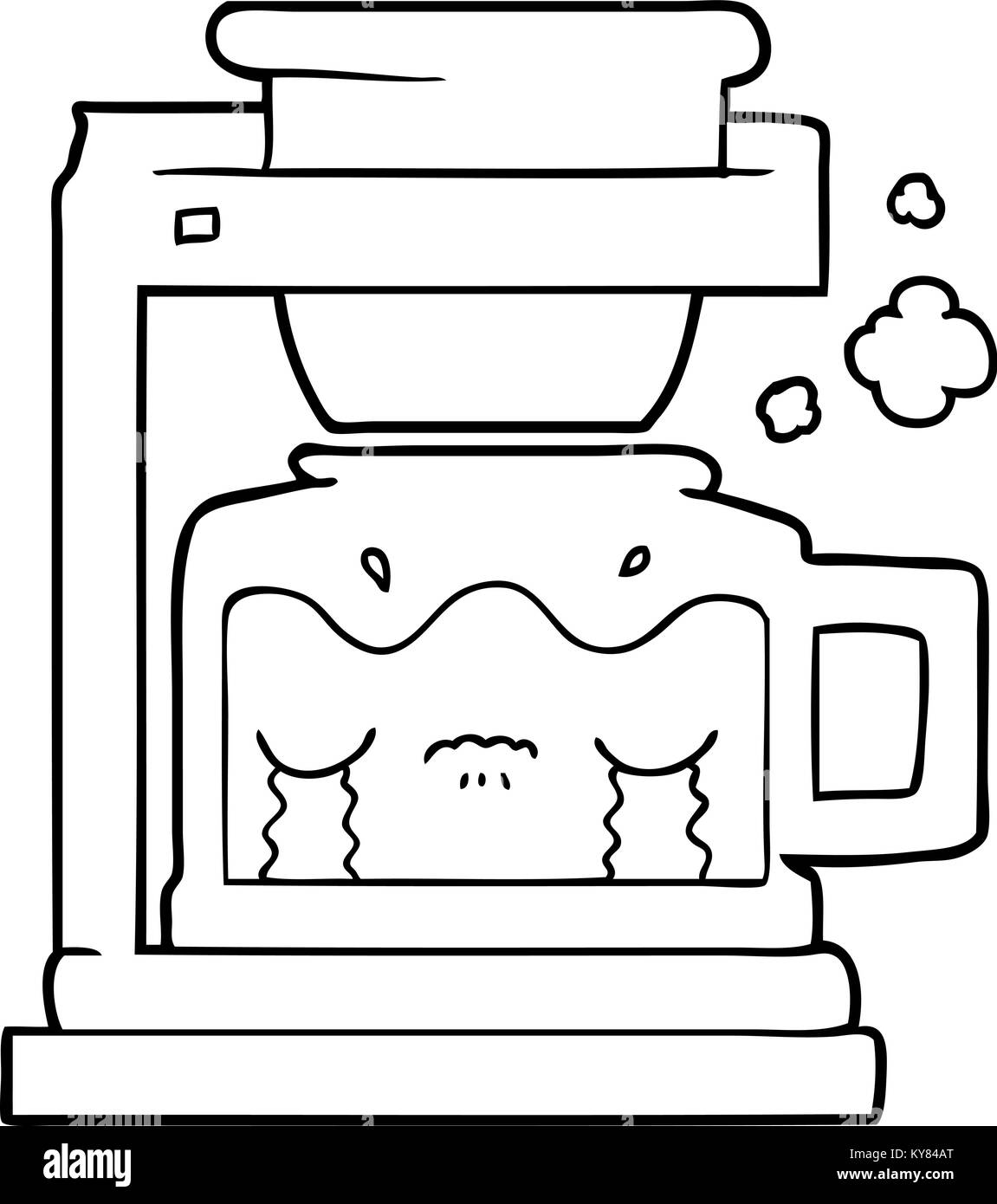 cartoon crying filter coffee machine Stock Vector Image & Art - Alamy