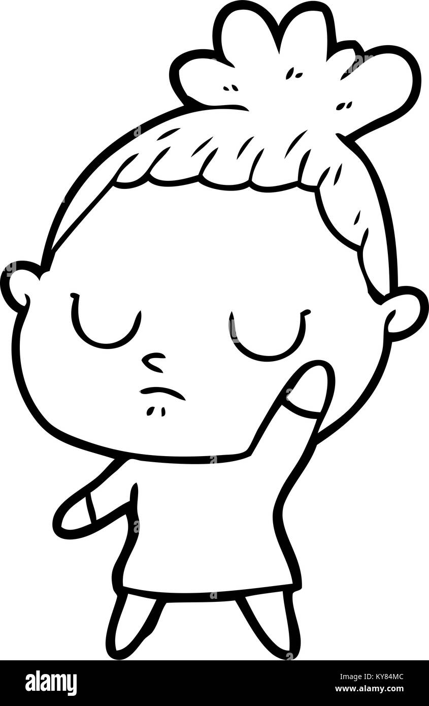 cartoon calm woman Stock Vector Image & Art - Alamy