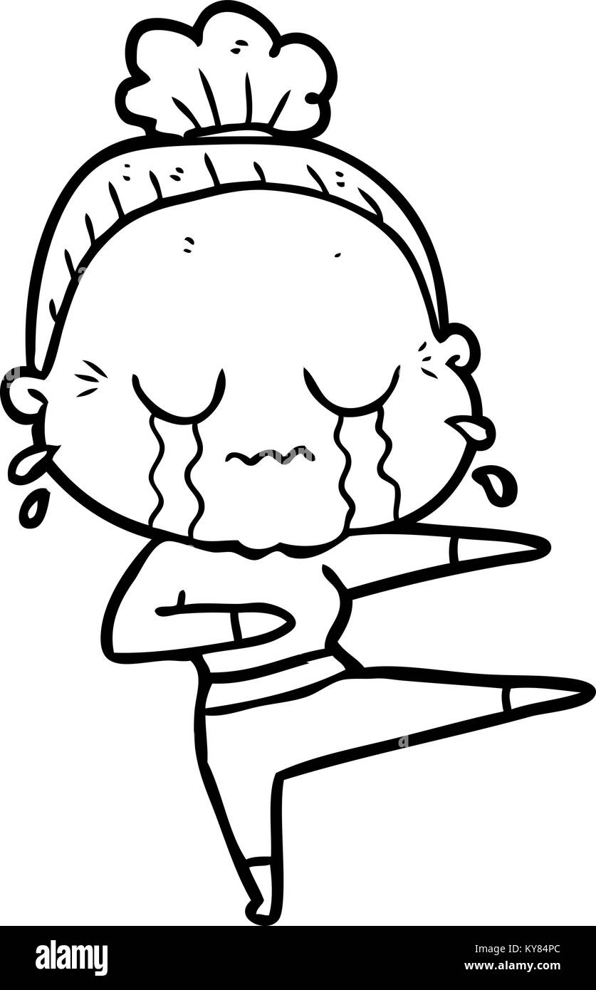 cartoon old dancer woman crying Stock Vector Image & Art - Alamy