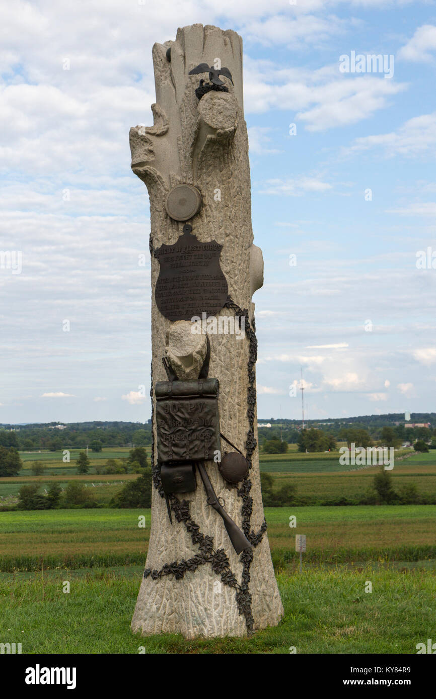 The 90th Pennsylvania Infantry Monument, Gettysburg National Military ...