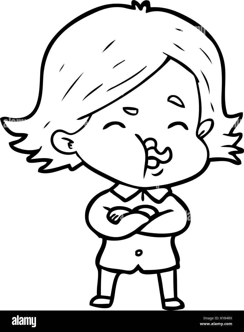 cartoon girl pulling face Stock Vector Image & Art - Alamy