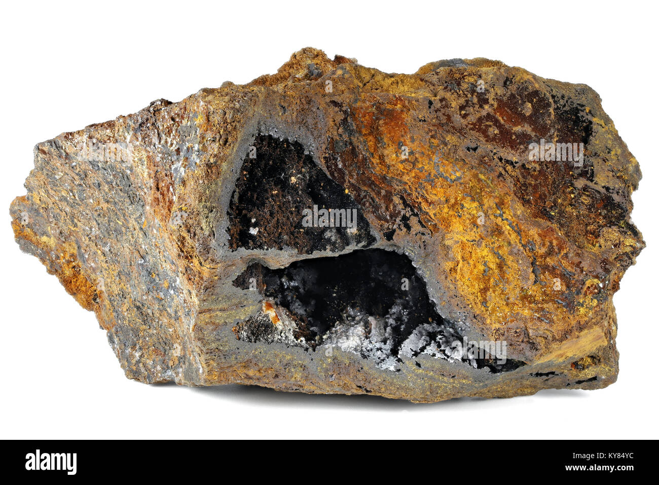 pyromorphite from Moulay Bouazza/ Morocco isolated on white background ...