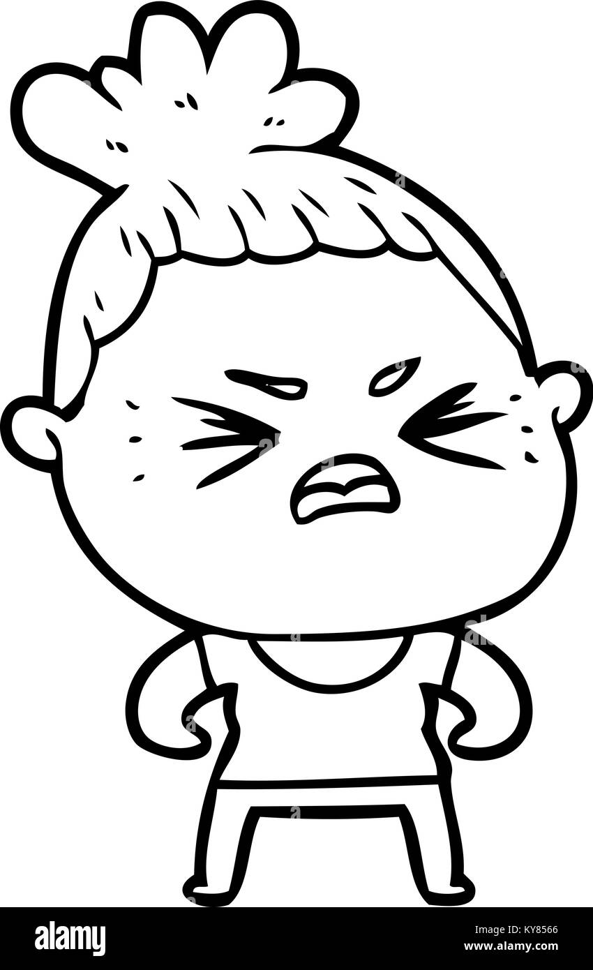 cartoon angry woman Stock Vector Image & Art - Alamy