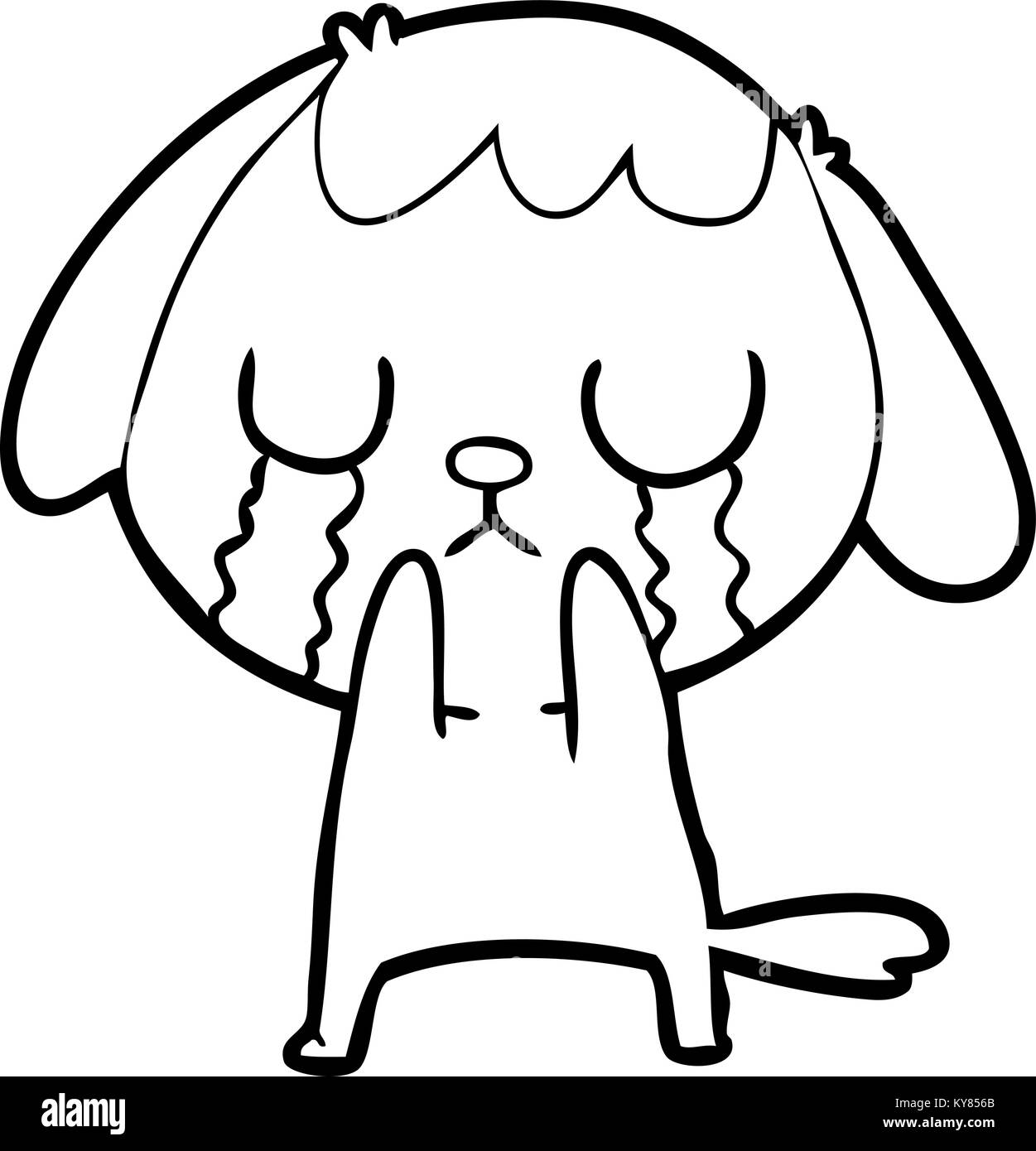 cute cartoon dog crying Stock Vector Image & Art - Alamy