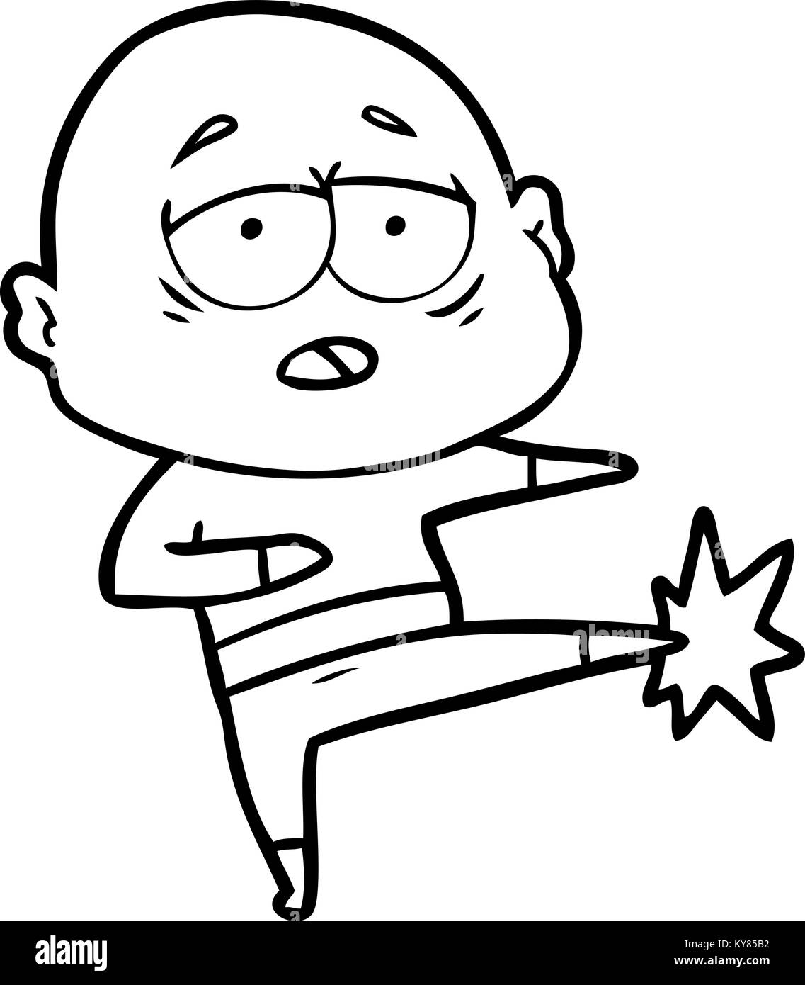 Cartoon stressed bald man Black and White Stock Photos & Images - Alamy
