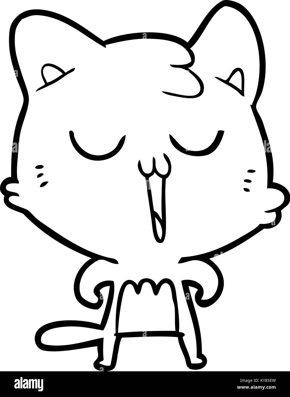 cartoon cat singing Stock Vector Image & Art - Alamy