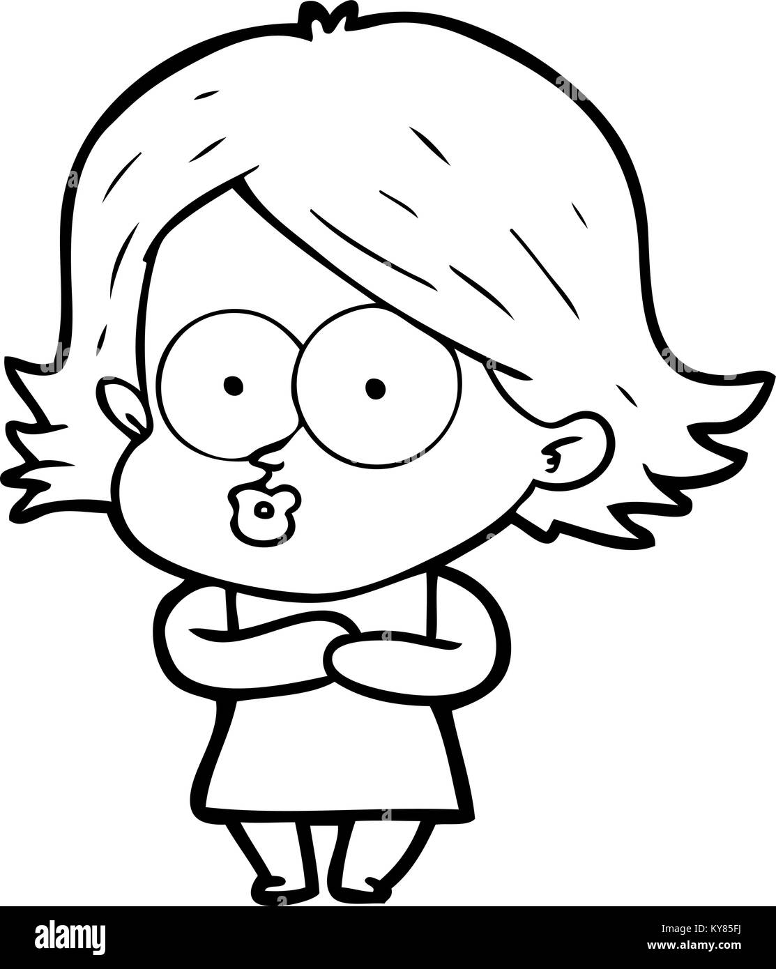 Pouting Girl Cartoon