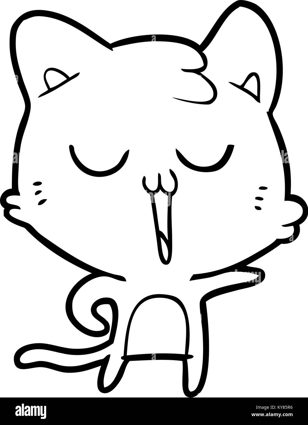 cartoon cat singing Stock Vector Image & Art - Alamy