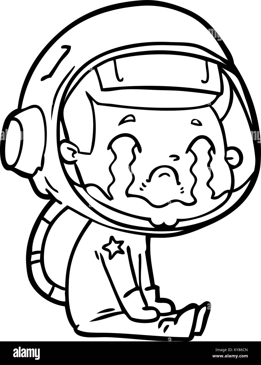 cartoon crying astronaut Stock Vector Image & Art - Alamy